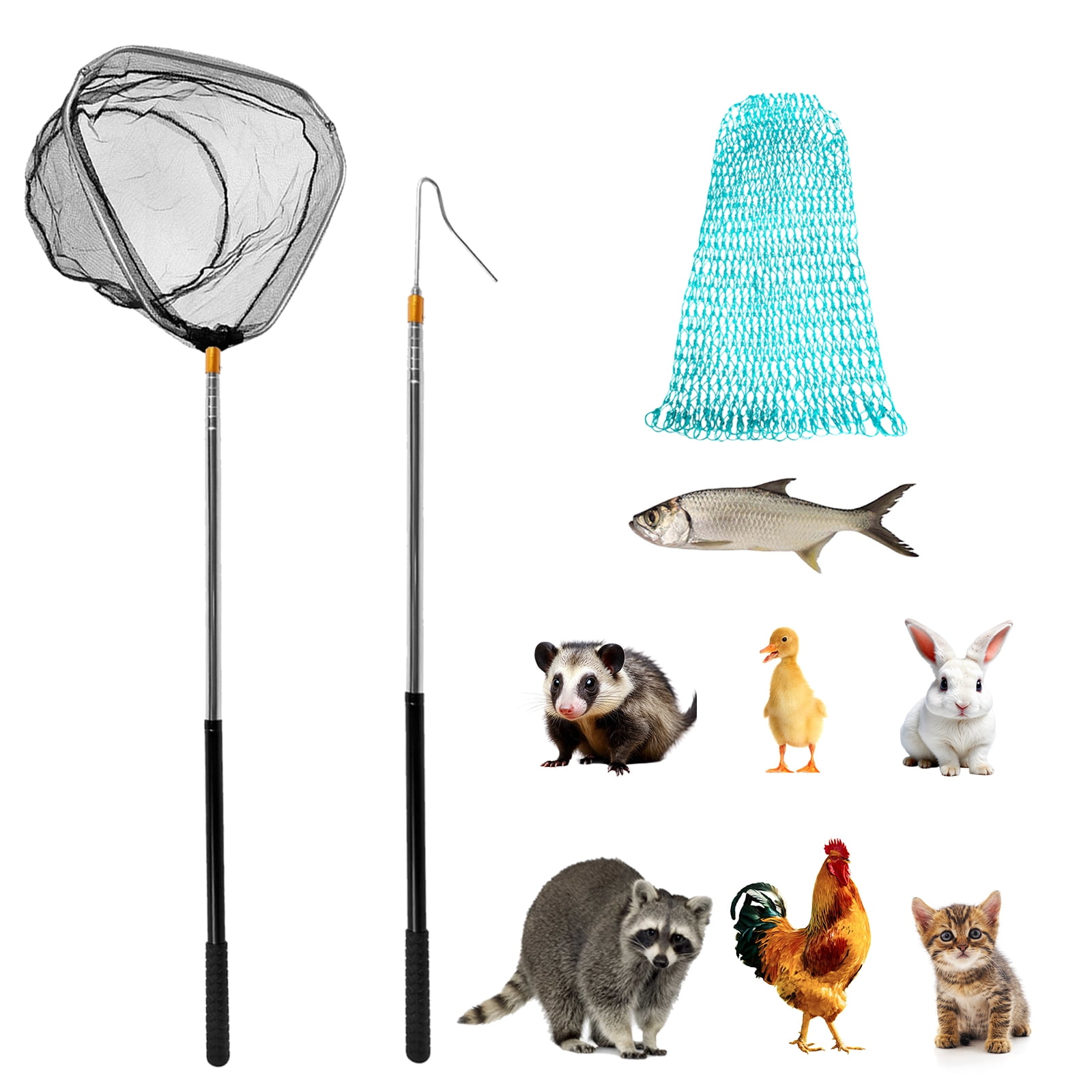 Homvik Chicken Catch Net Chicken Catcher Leg Hook Scalable Animal ...