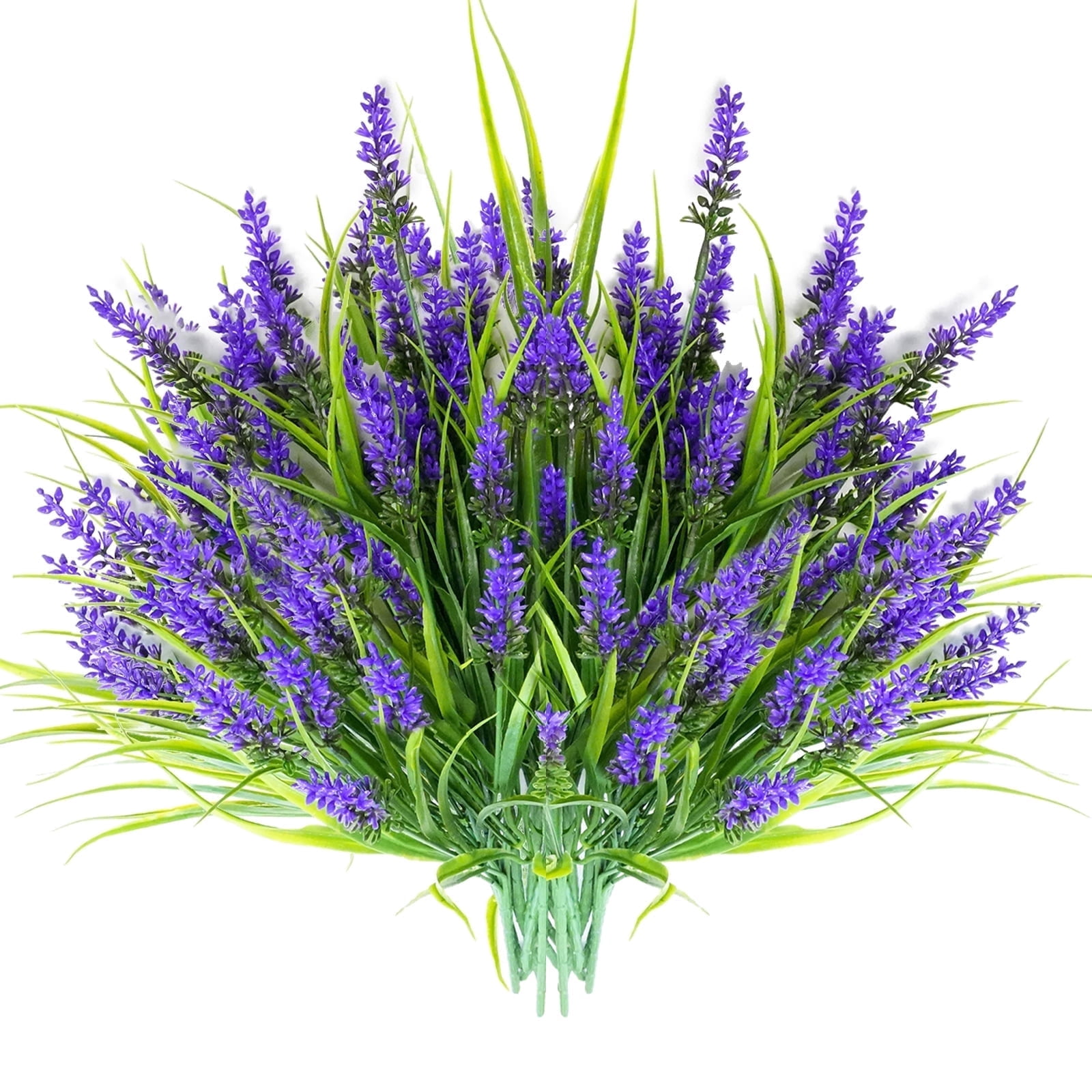 Homwamee 12 Bundles Artificial Lavender，Plants, Outdoor Fake Plants ...