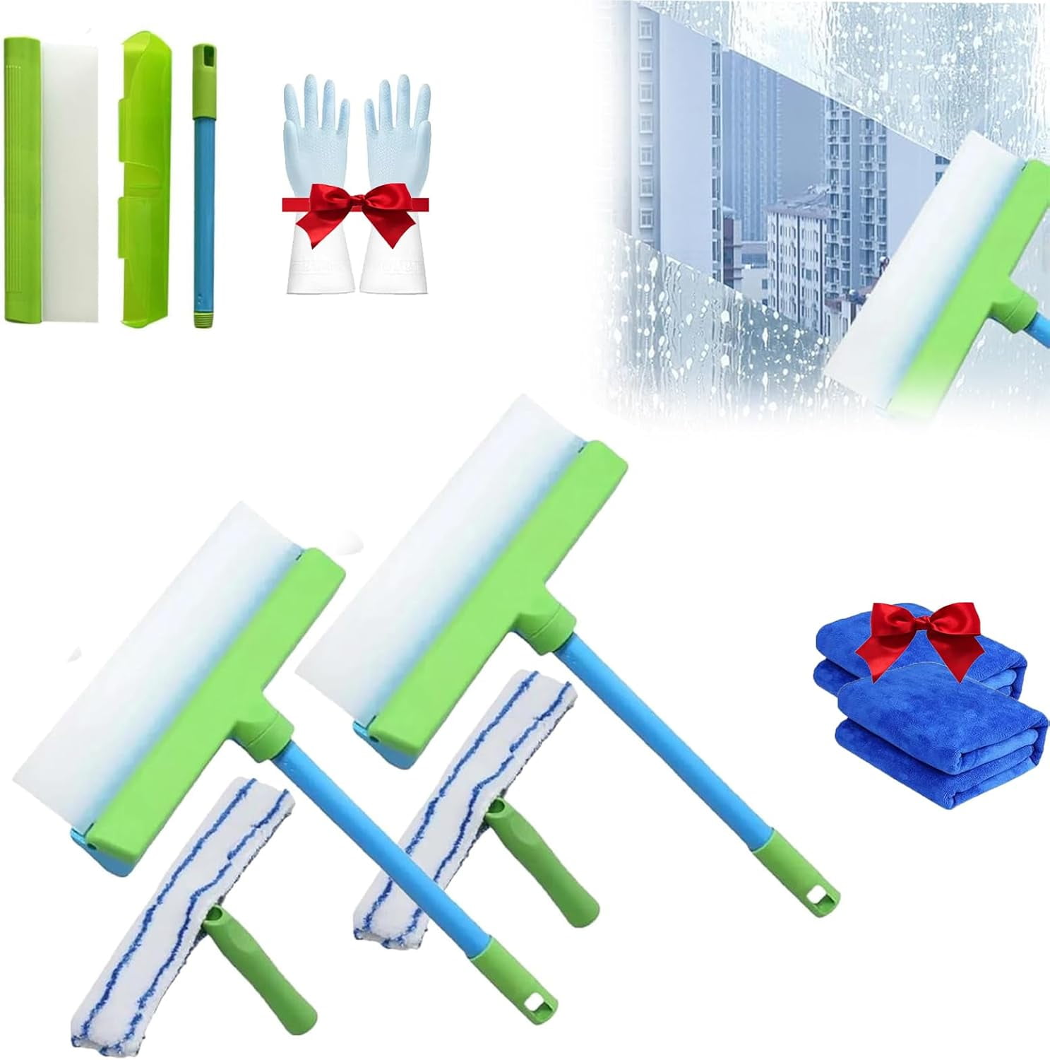 Homwell Window Squeegee, Gleagarden Recyclable Silicone Window Squeegee ...