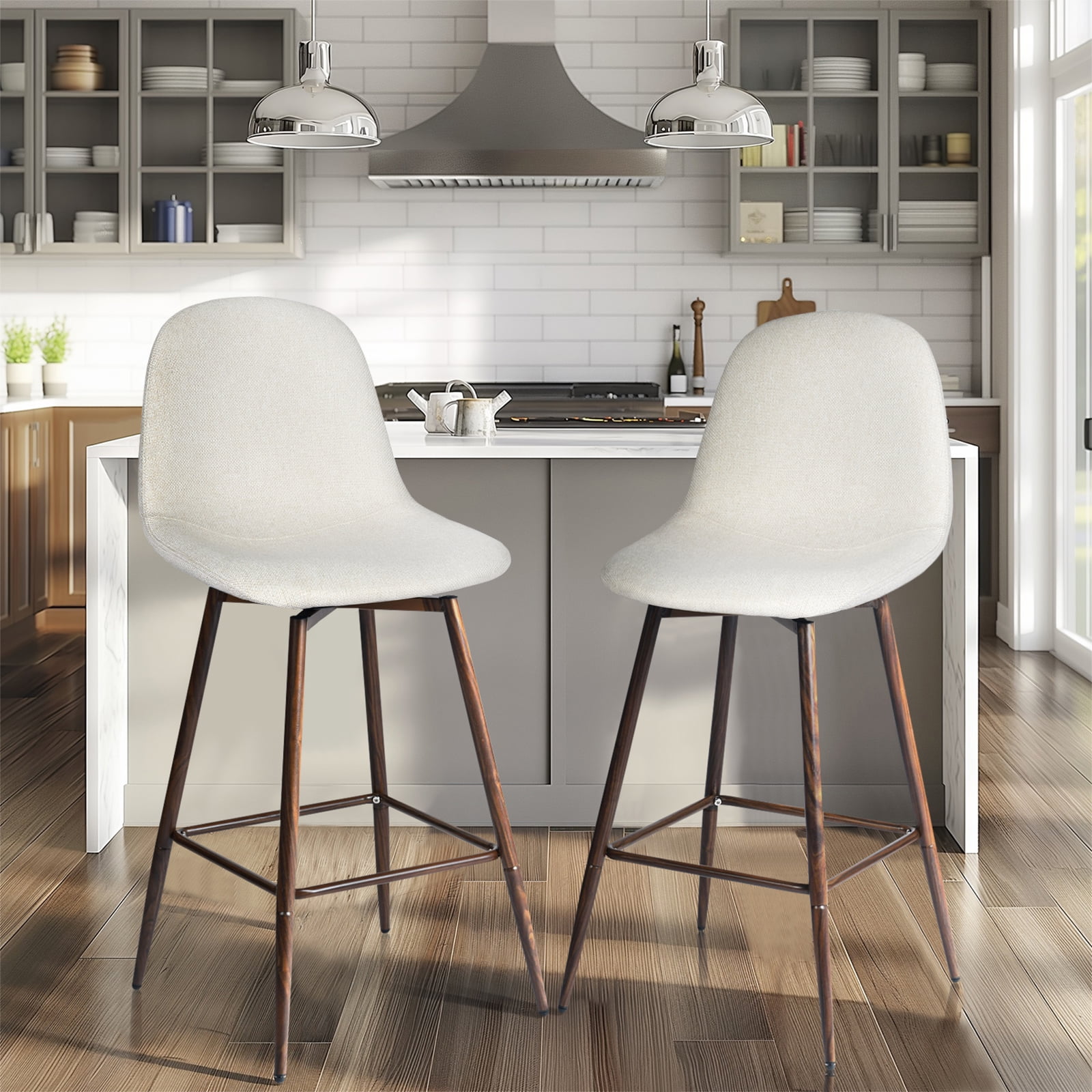 Homy Casa 26" Counter Height Bar Stools Set of 2, Swivel Stools for ...