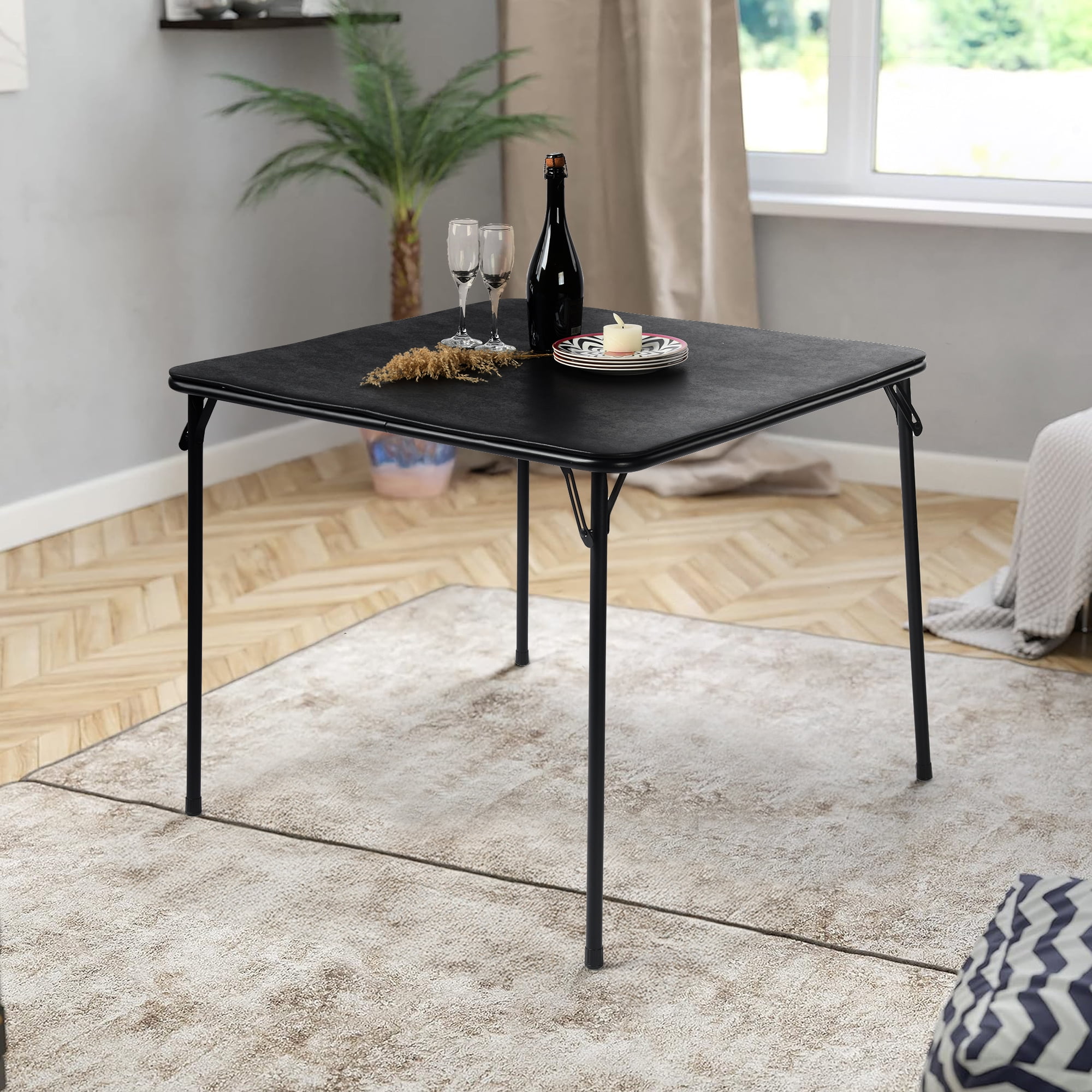 Homy Casa 33.9" Foldable General Purpose Table, Black - Walmart.com