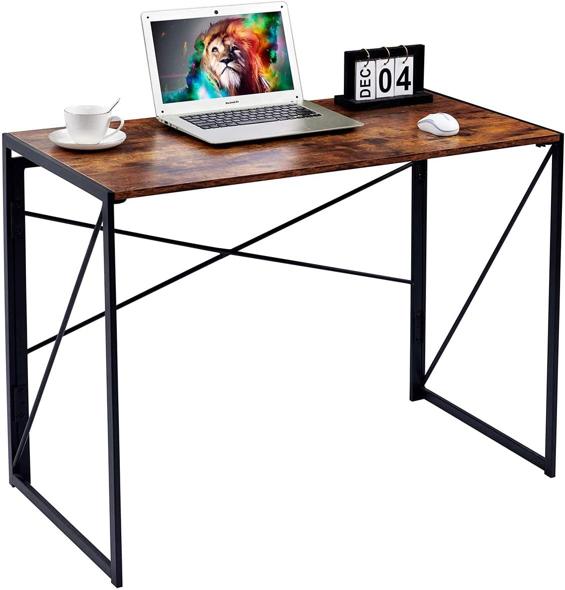Homy Casa 39.4'' Folding Desk Modern Simple Laptop No Assembly Computer ...
