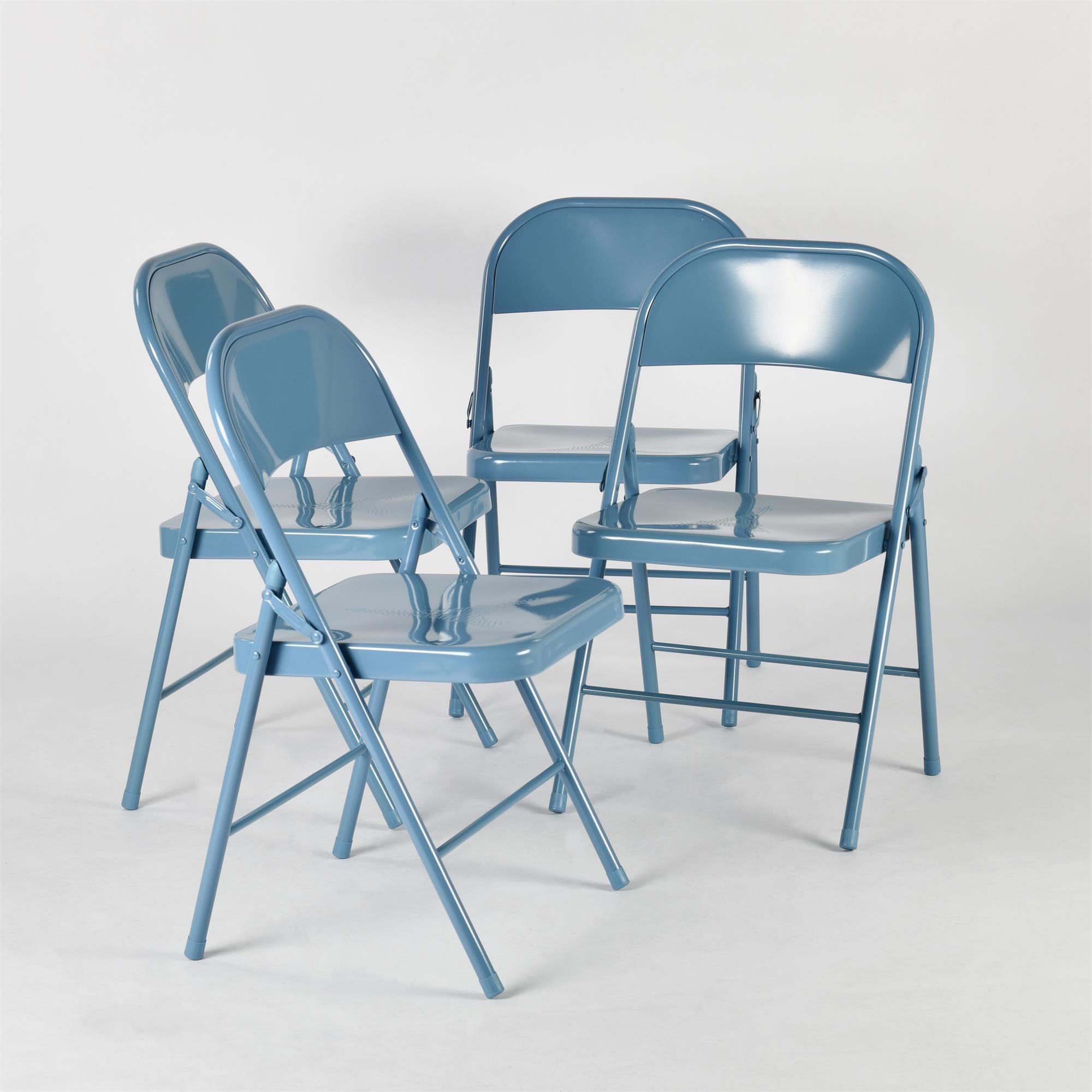 Homy Casa 4 Pack Metal Folding Chair, Indoor Outdoor Portable Stackable ...