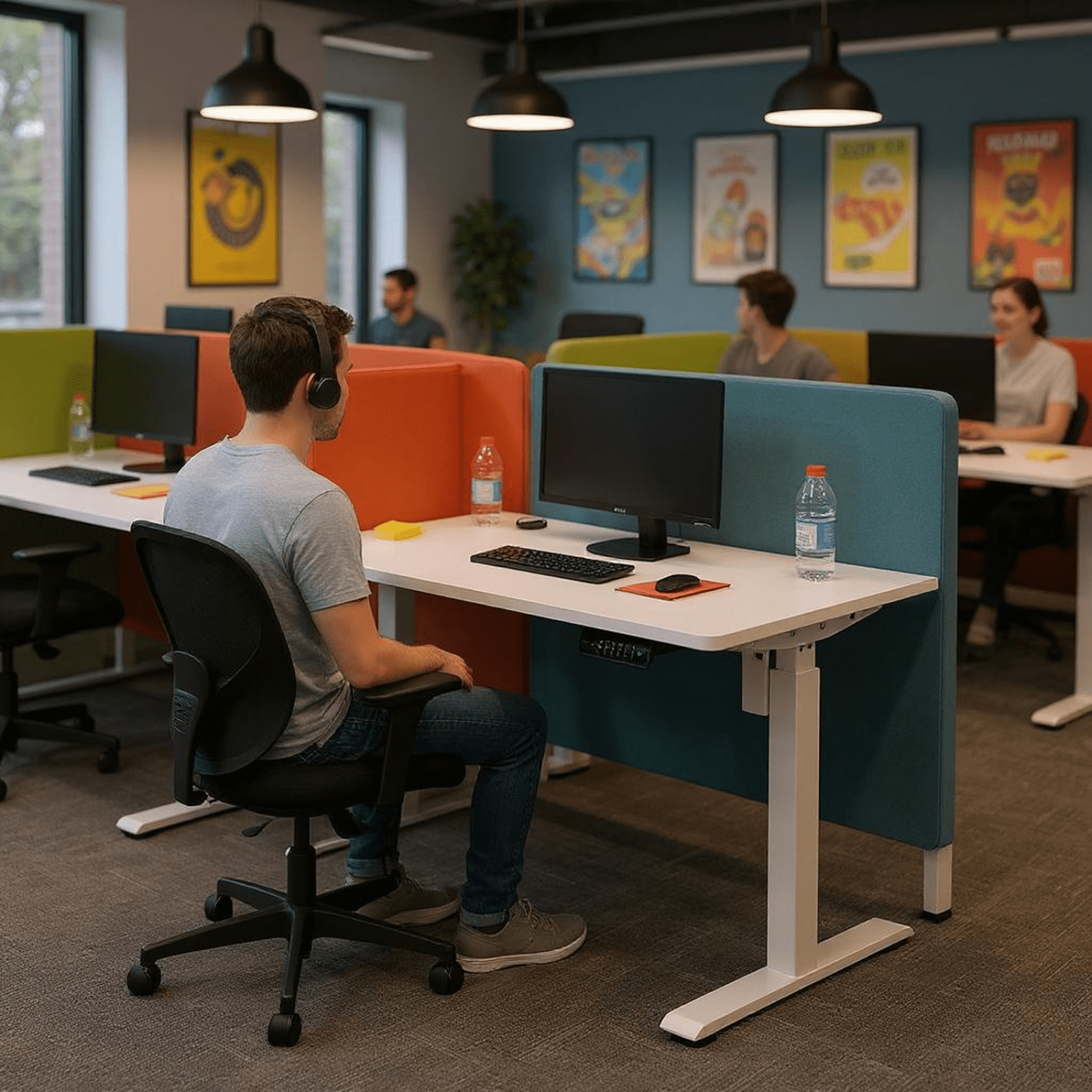 Homy Casa 47.24"Electric Adjustable Workstation Desk, Sit Stand Table ...