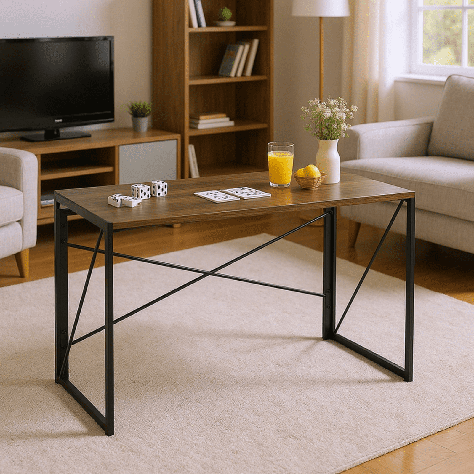 Homy Casa 47" Folding Gaming & Craft Table, Workspace Foldable Desk ...