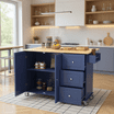 Homy Casa 53.2" Farmhouse Kitchen Island with Storage, Drawers ...