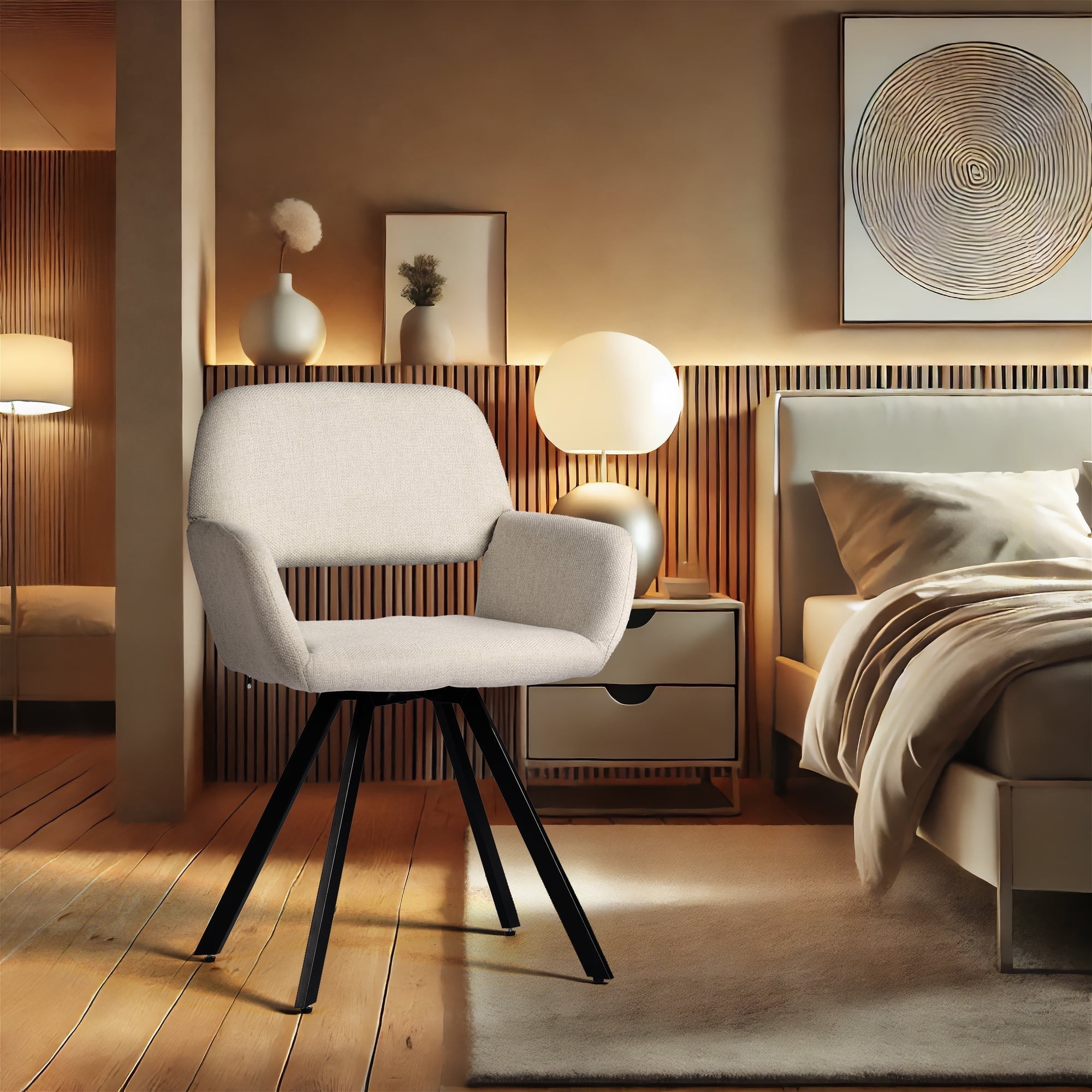 Homy Casa Accent Chairs Swivel Armchairs Living Room Bedroom Office Set ...