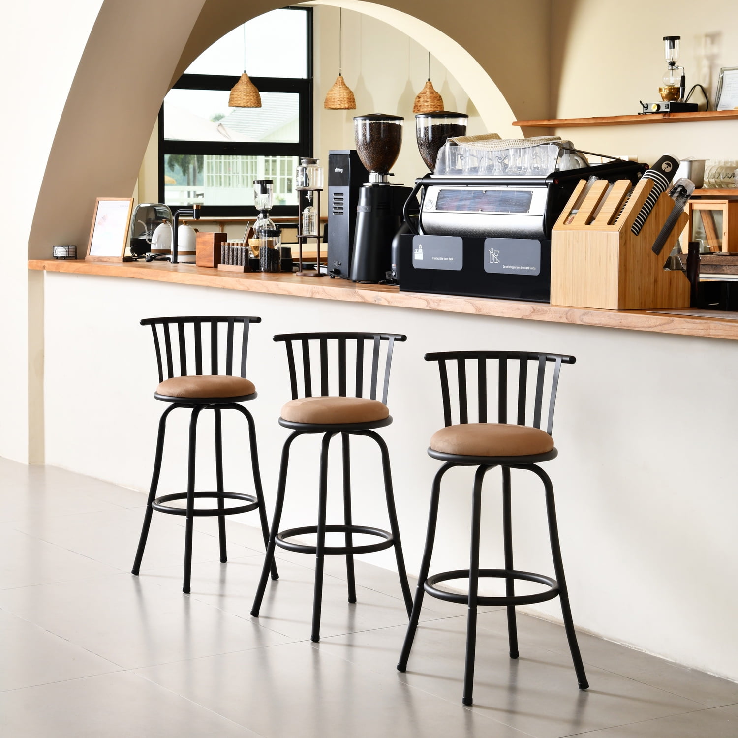 Homy Casa Adjustable Height Desk Stools Set of 3, 24" & 29" Seat ...