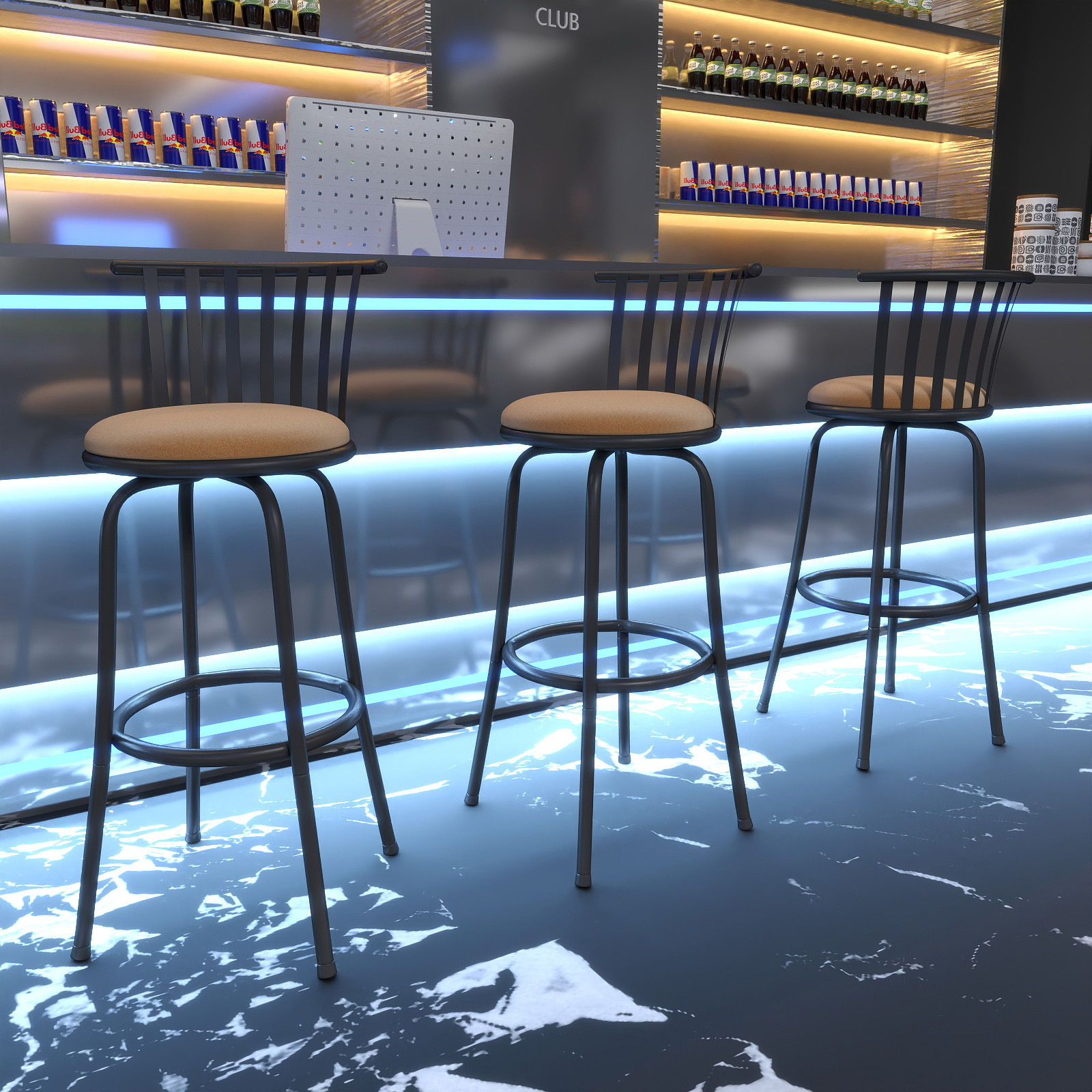 Homy Casa Adjustable Height Game Room Stools Set of 3, 24" & 29 ...