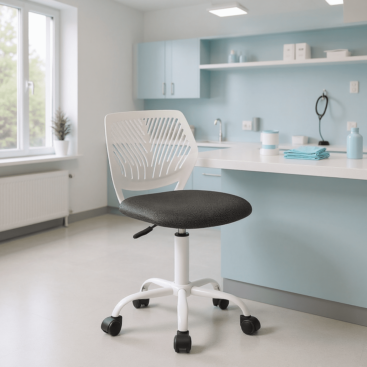 Homy Casa Adjustable Height Medical Stool with 360° Swivel, Ergonomic ...