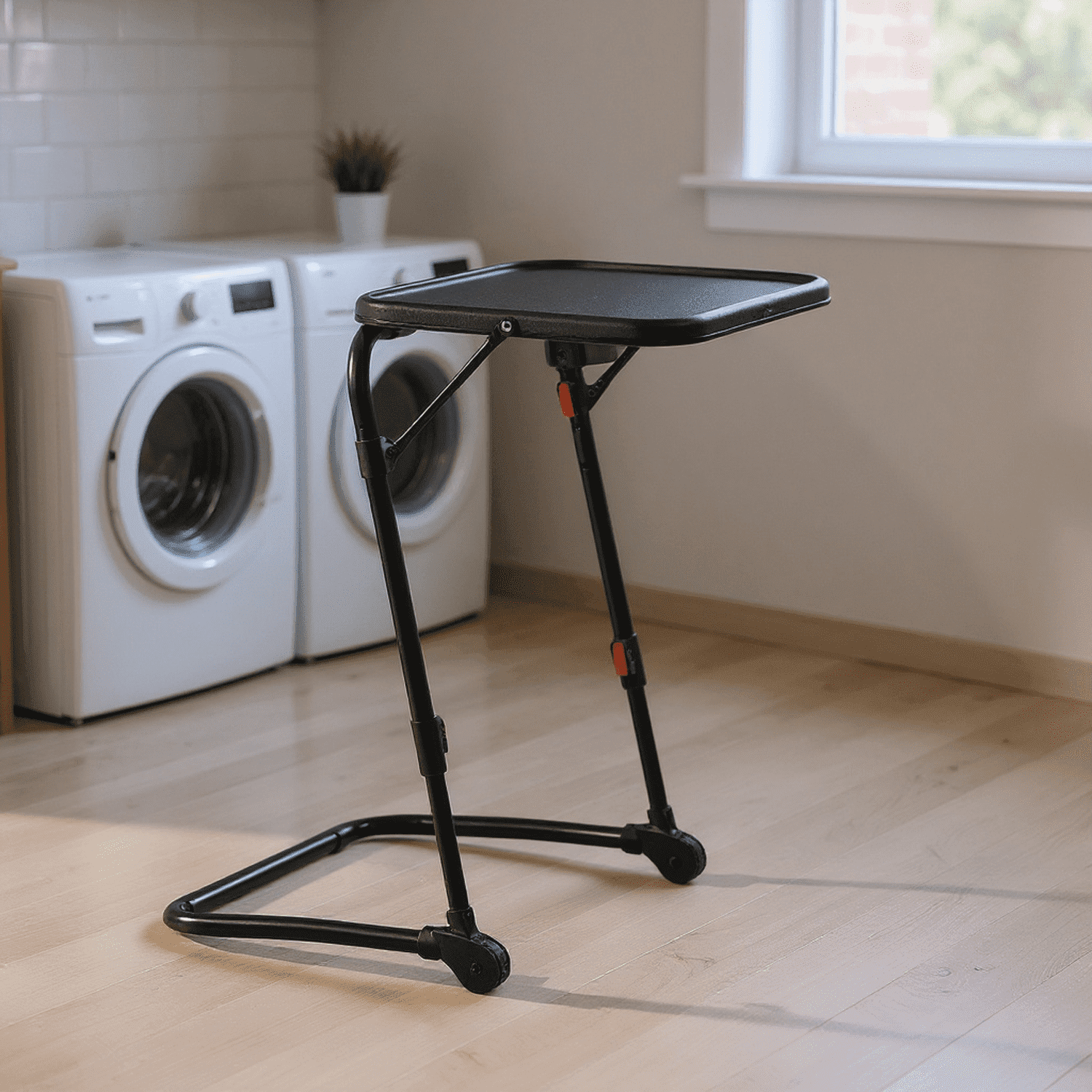 Homy Casa Adjustable Folding Table, Laundry Room Folding Work Table for ...