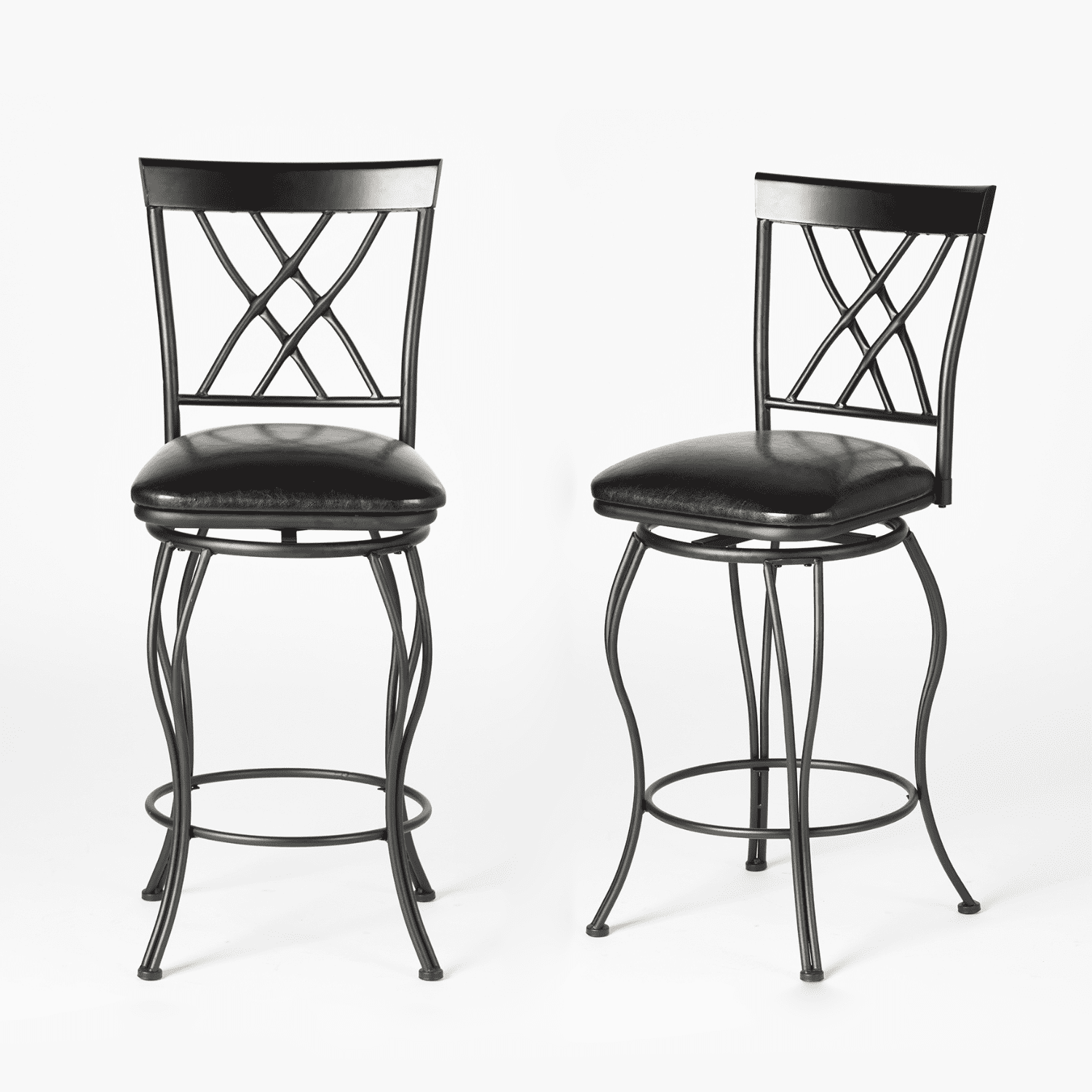 Homy Casa Swivel Bar Stools Set of 2, 26 inch Padded Stools Suitable ...