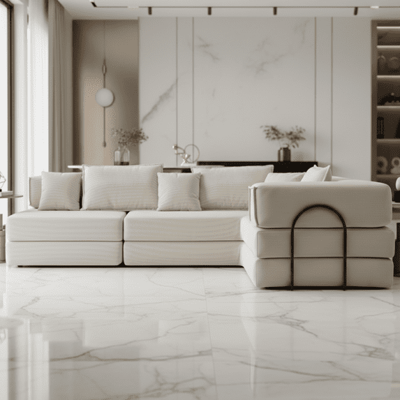 Homy Casa Convertible Sectional Sofa Bed, Oversized L-Shaped Modular ...