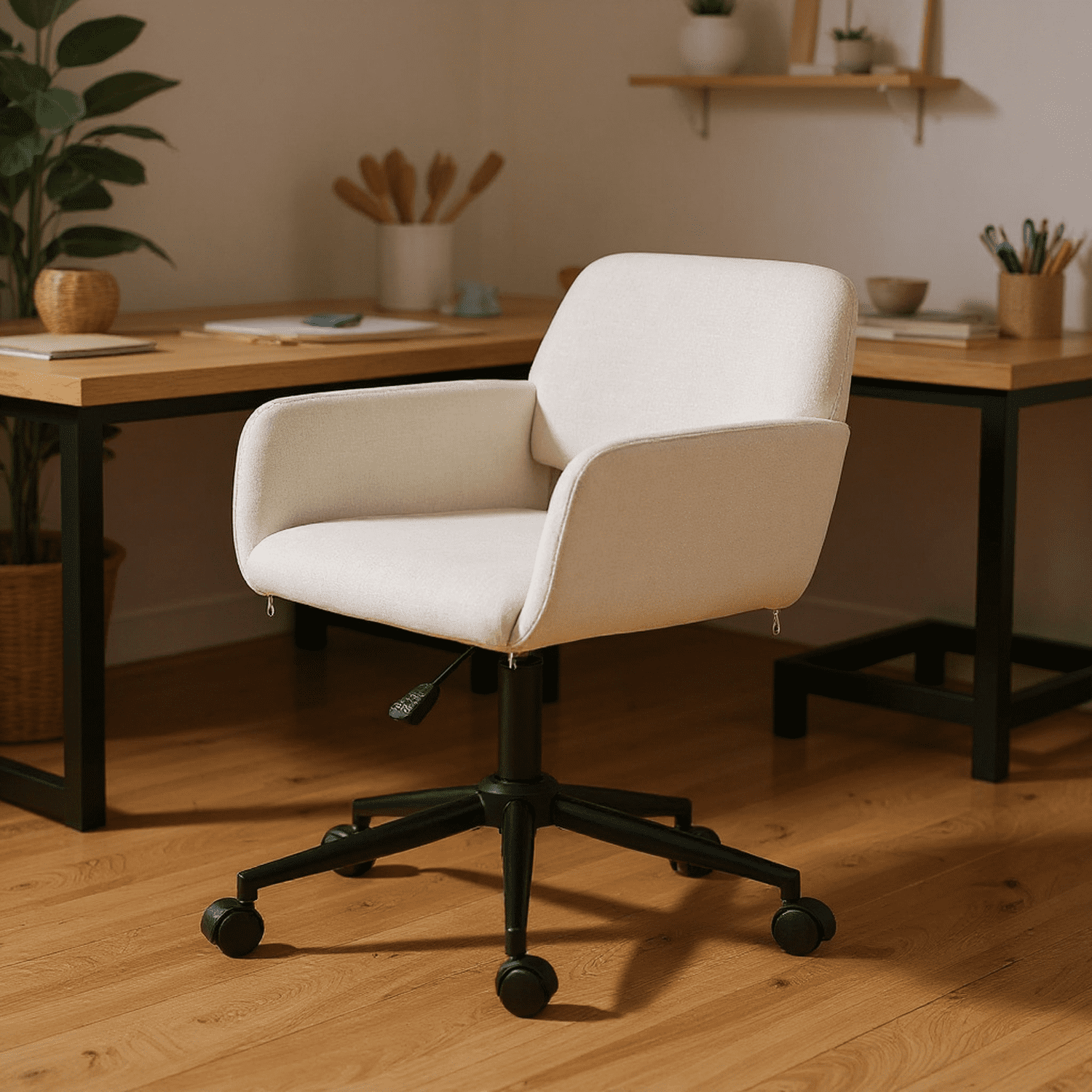 Homy Casa Craft Room Task Chair, Ergonomic, Beige Fabric, Easy-Clean ...