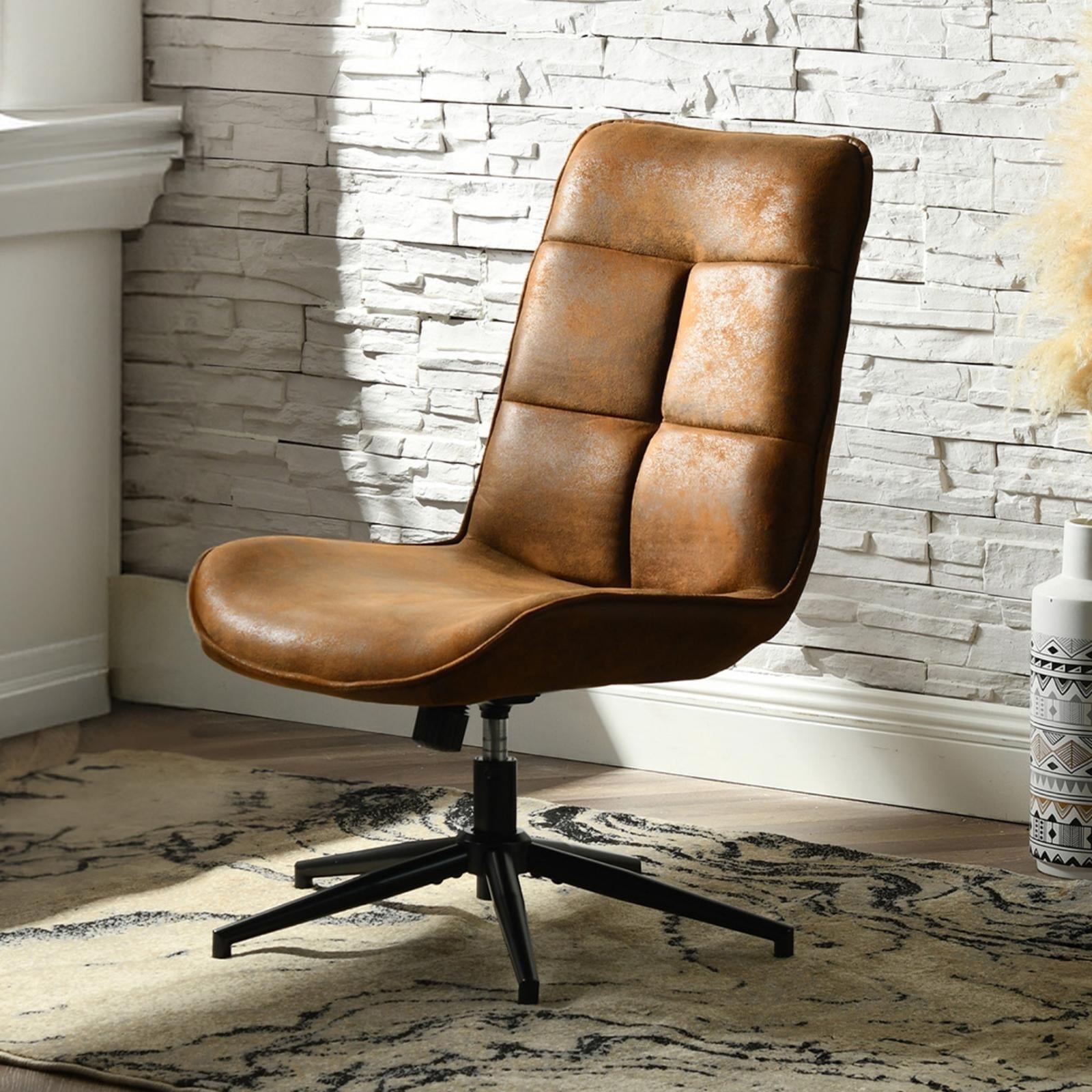 Homy Casa Swivel Accent Chair, Height Adjustable Wide Seat High ...