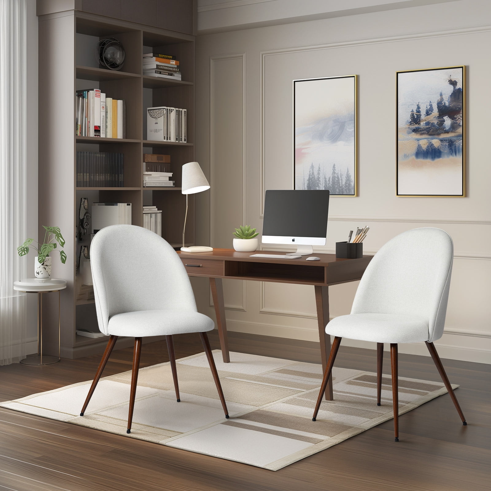 Homy Casa Desk Chairs Set of 2, Upholstered Home Office Reception Guest ...