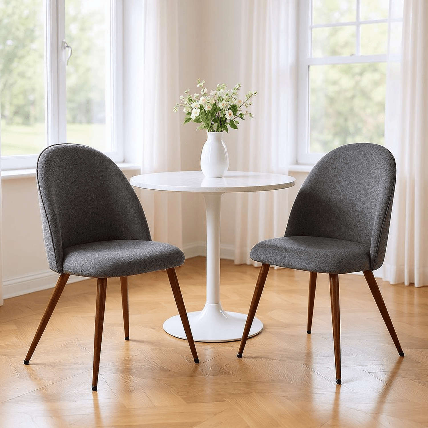 Homy Casa Dining Chair Set of 2, Upholstered Kitchen Nook Chairs for ...