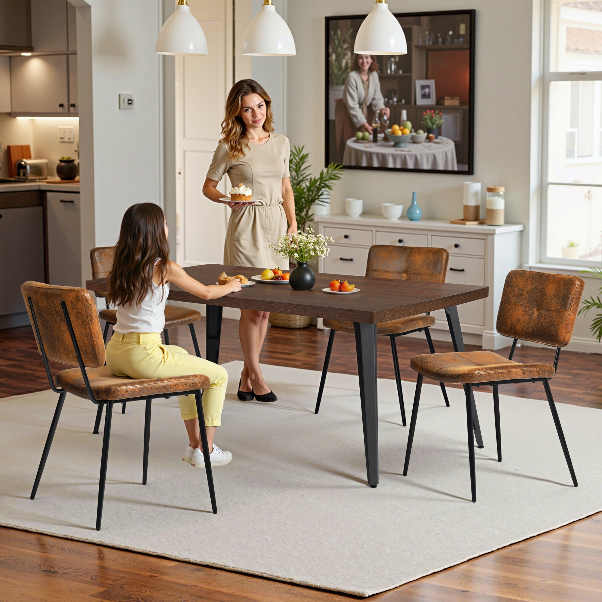 Homy Casa Dining Chair Set of 4, Comfy Luxurious Upholstered Accent ...