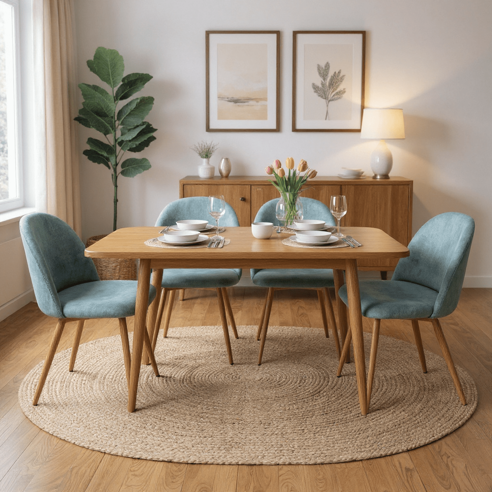 Homy Casa Dining Chair Set of 4 with Soft Seat, for Kitchen Dining Room ...