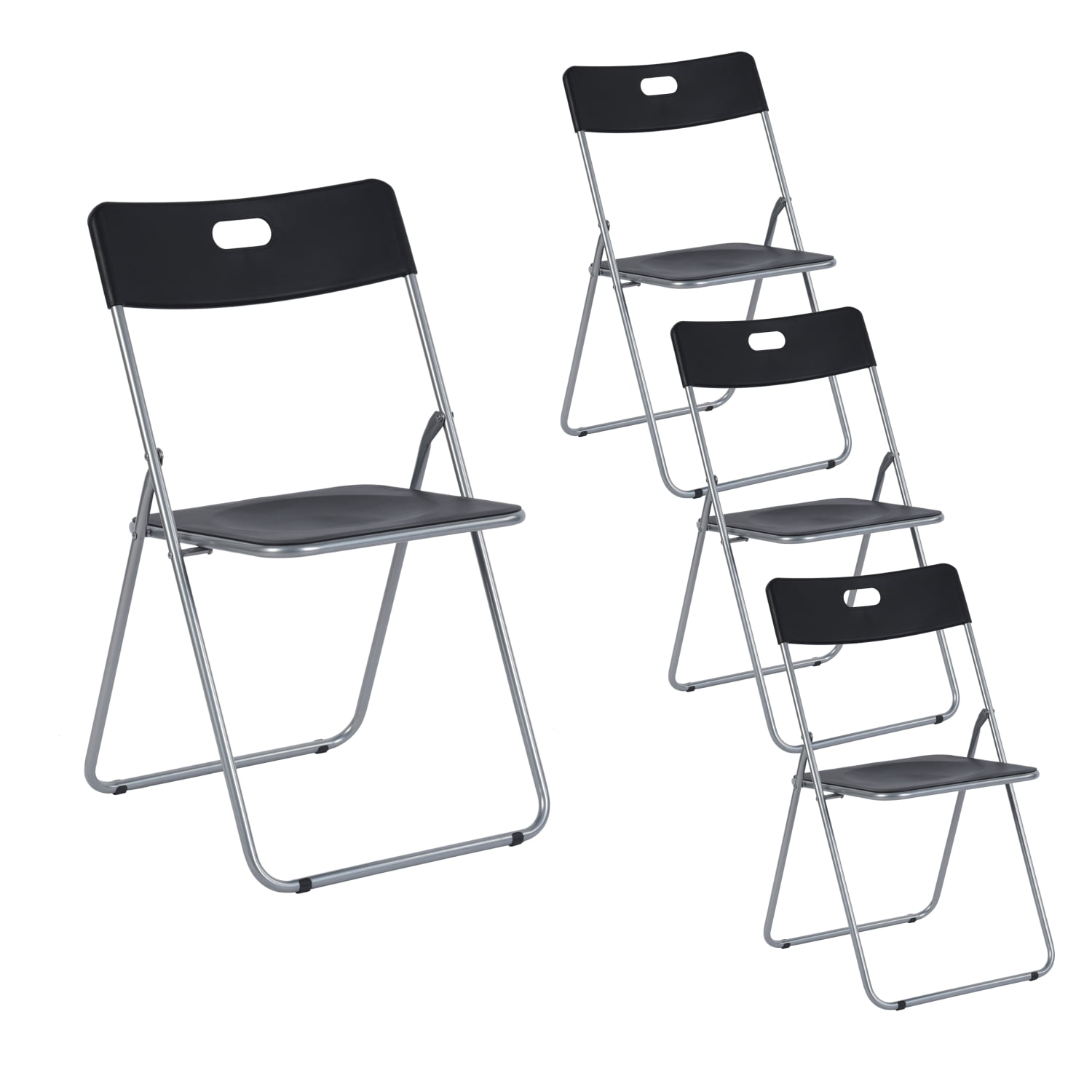 Homy Casa Folding Chairs Set of 4 15.7''Lightweight Foldable Commercial ...