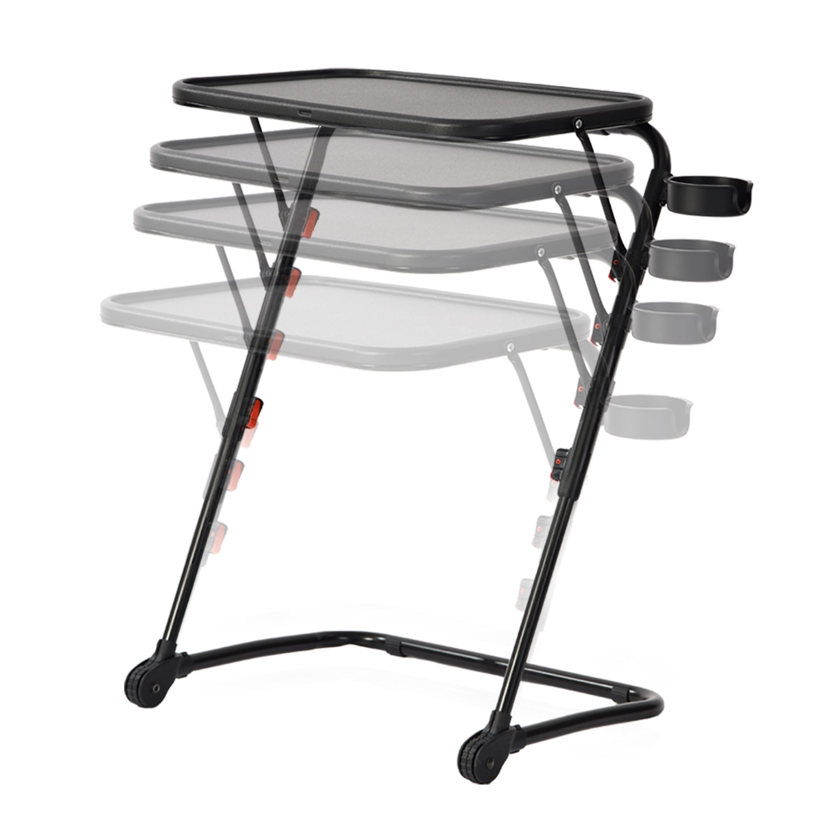 Homy Casa Height and Tilt Adjustable Folding Table with Cup Holder for ...