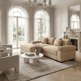 Homy Casa L-Shaped Sectional Sofa, Corduroy Deep Seat Couch with Chaise ...