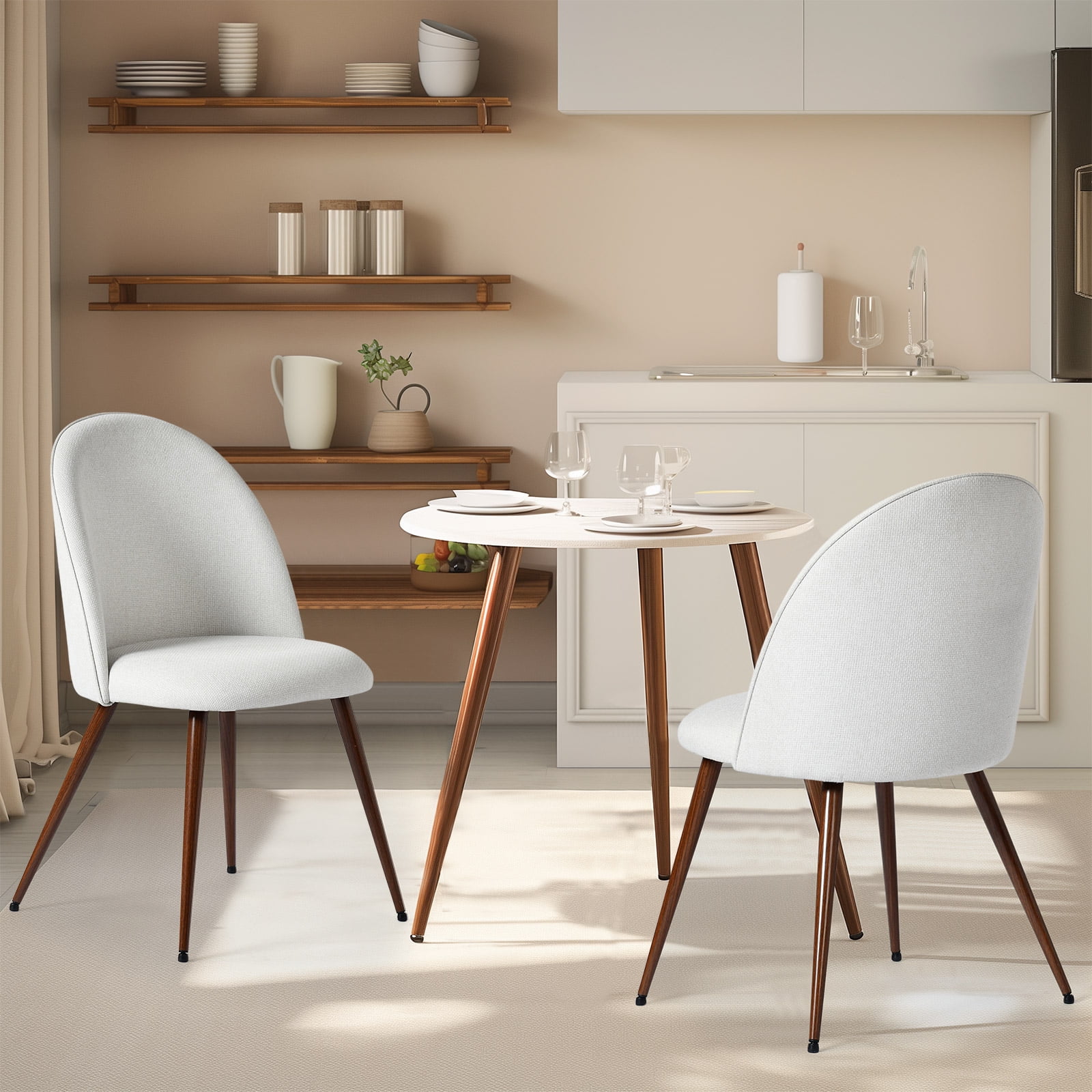 Homy Casa Dining Chair Set of 2, Modern Upholstered Side Chair for ...