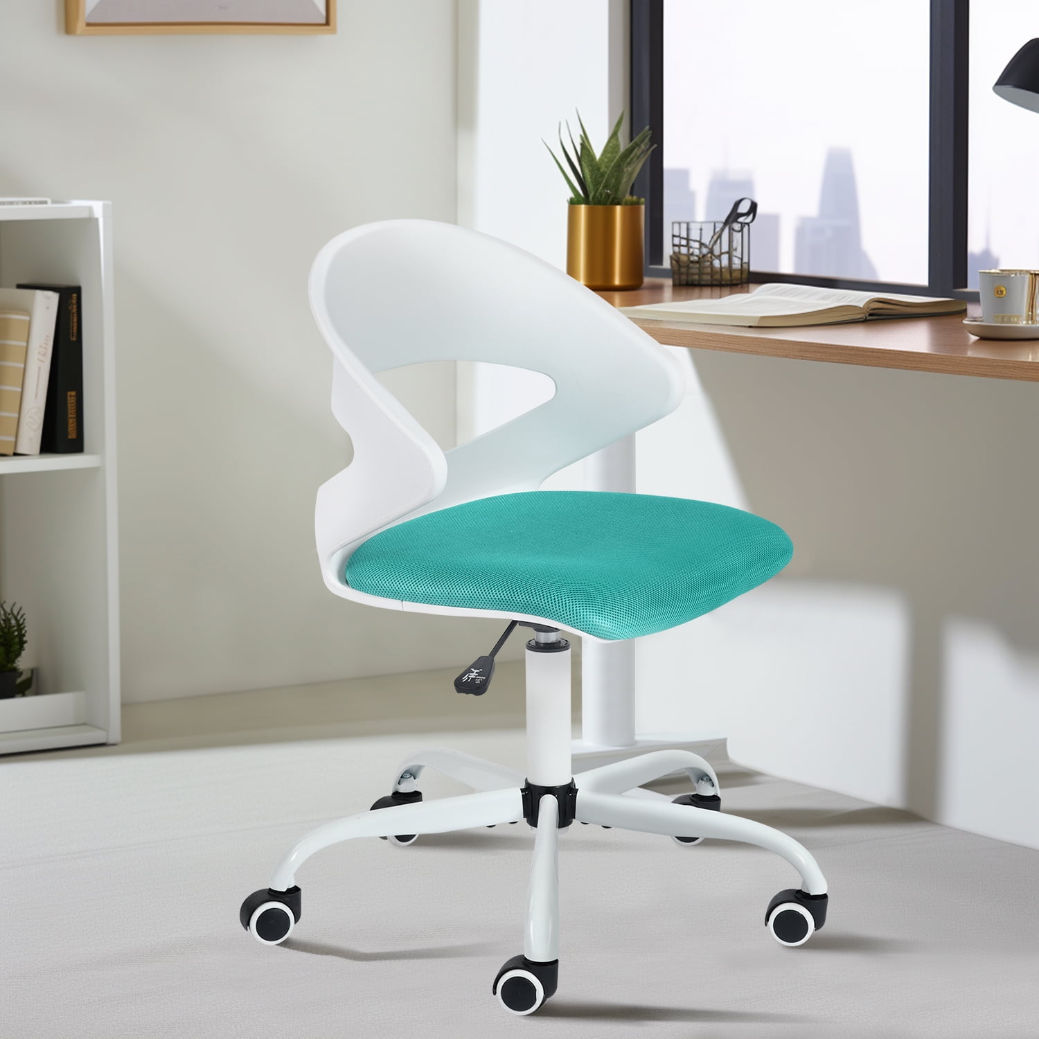 Homy Casa Modern Office Chair - with Arms and Wheels, Adjustable Swivel ...