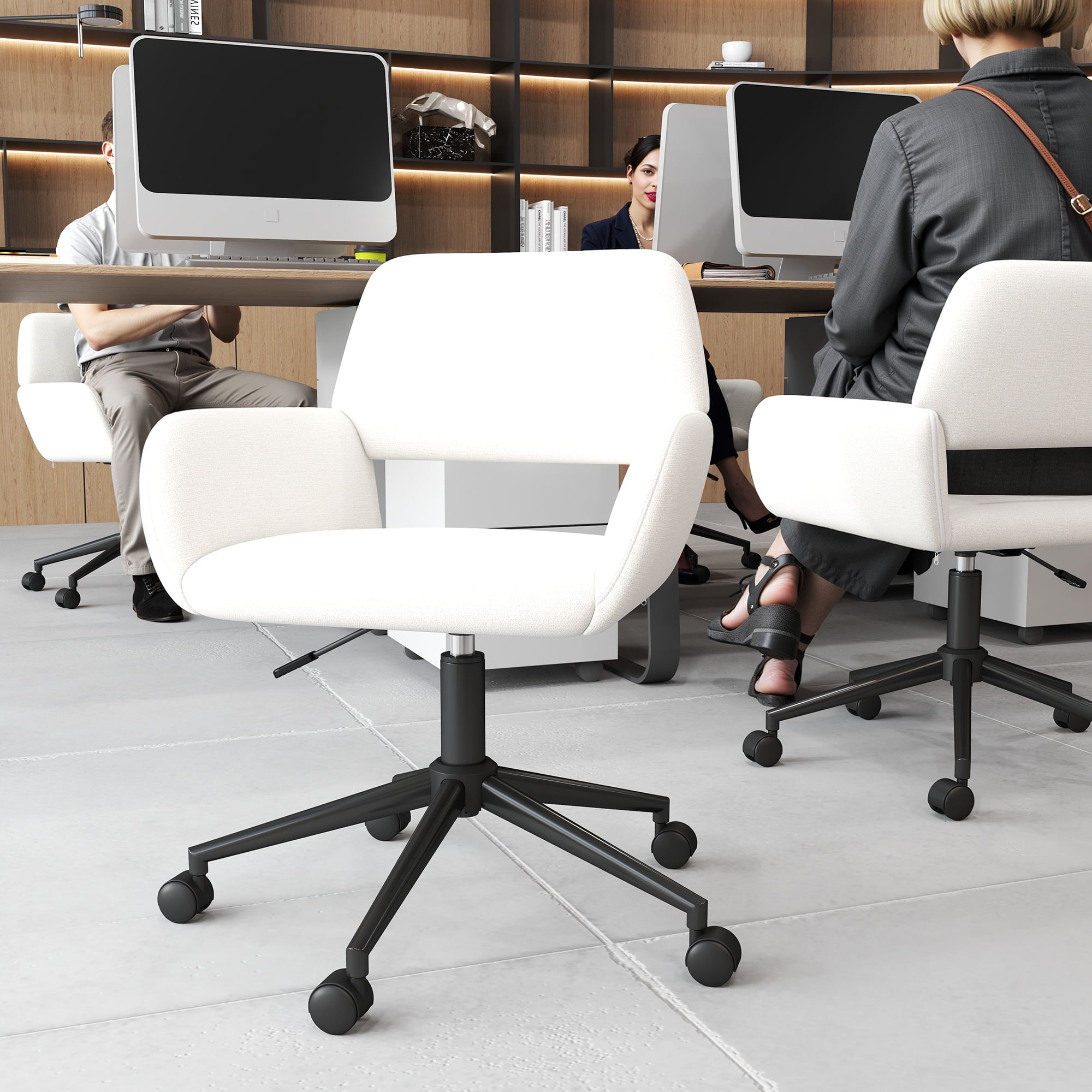 Homy Casa Reception Chair – Modern Swivel Chair for Conference Waiting ...