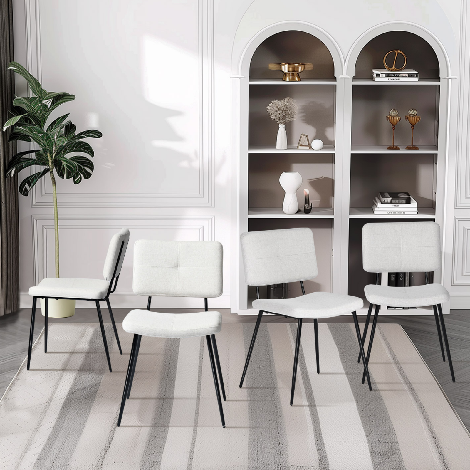 Homy Casa Reception Chair Set of 4, Comfortable Seating for Dining ...