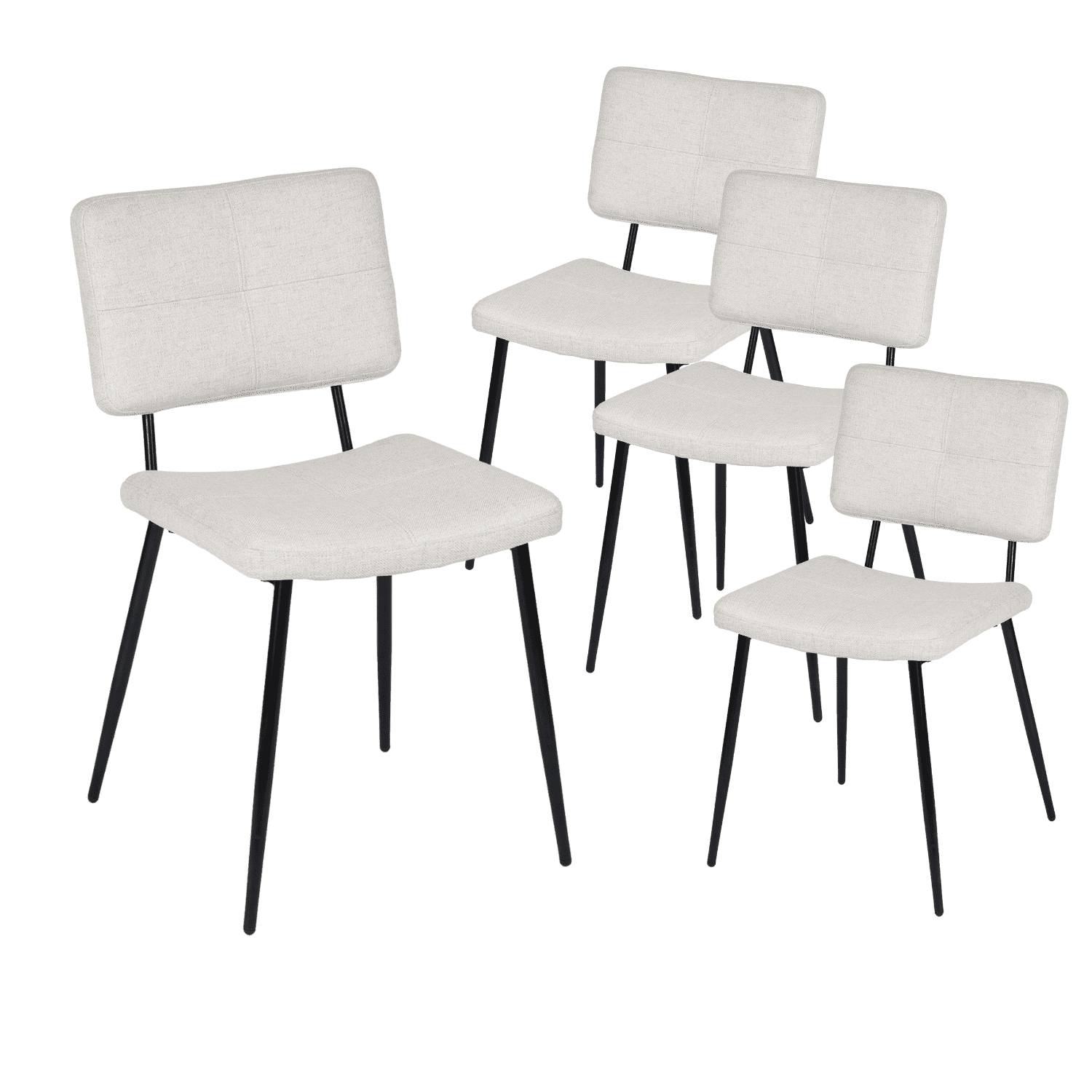 Homy Casa Reception Chairs Set of 4 Non-Slip Base, Beige - Walmart.com