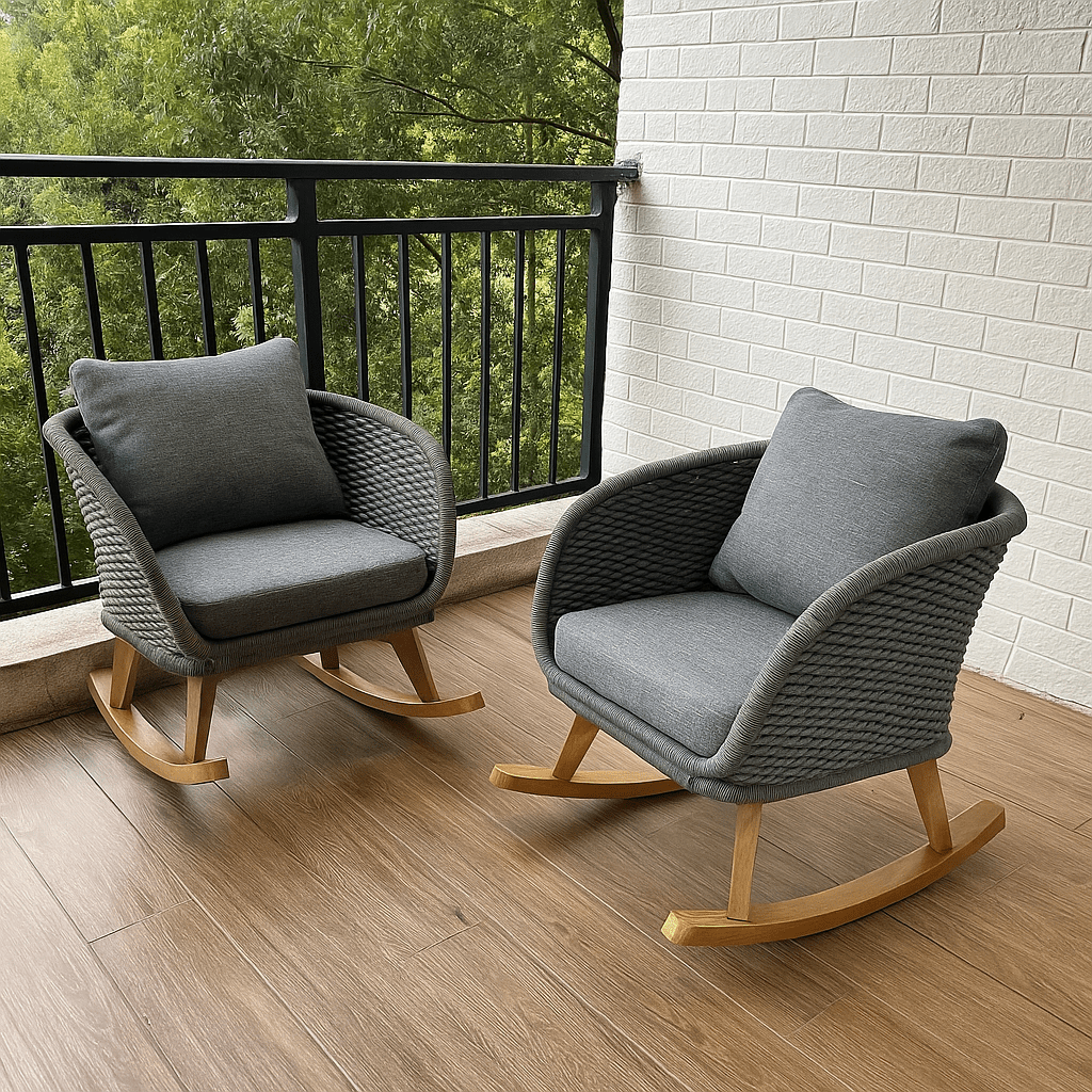 Homy Casa Rocking Chair Set of 2– Perfect for Relaxing on Your Outdoor ...