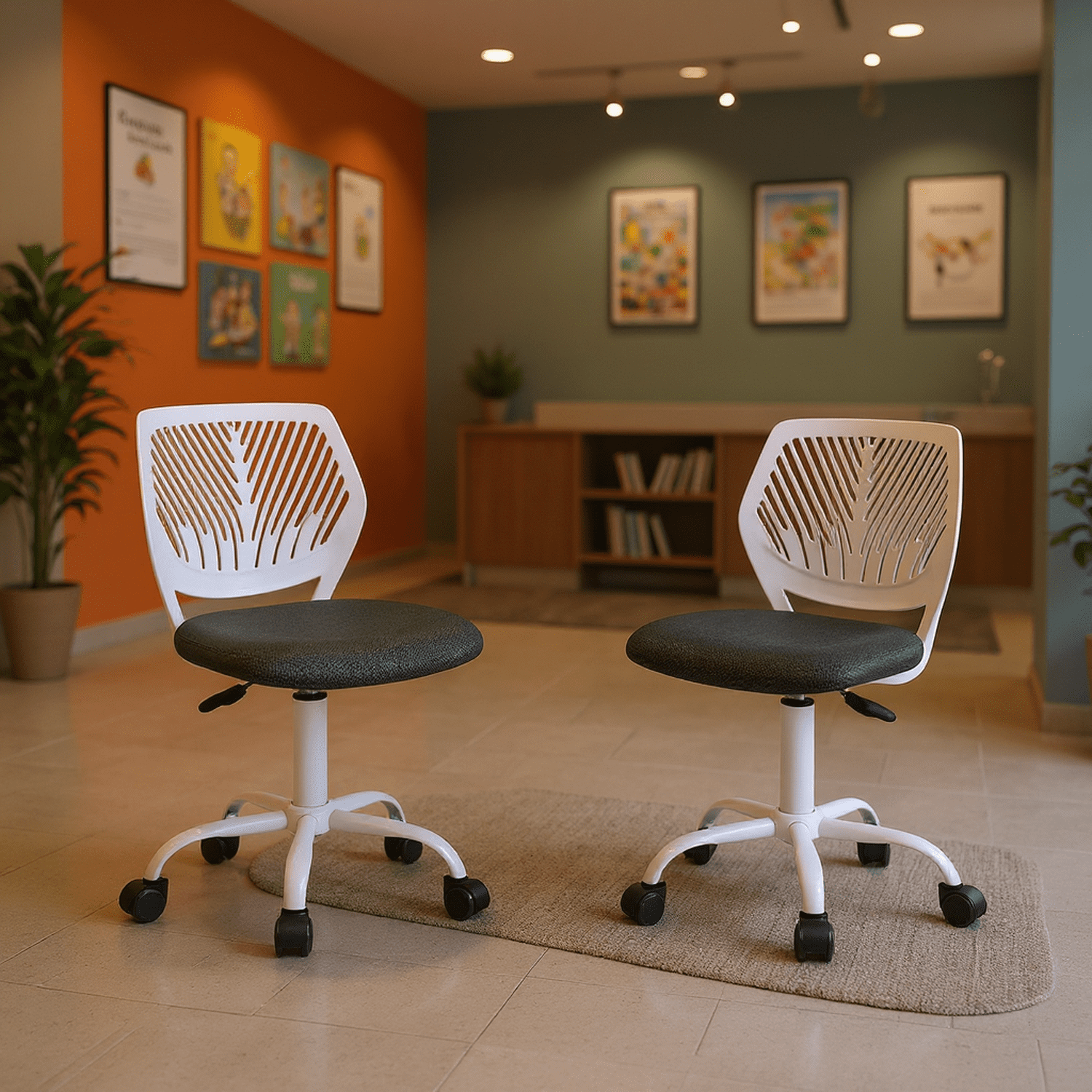 Homy Casa School Student Desk Chair Set of 2, Ergonomic Classroom Task ...