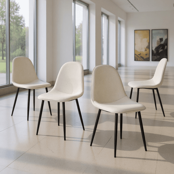Homy Casa Set of 4 Modern Museum Chairs Upholstered Side Chairs with ...
