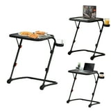 Homy Casa Set of 3 Folding TV Tray Tables, Adjustable Snack Table for ...
