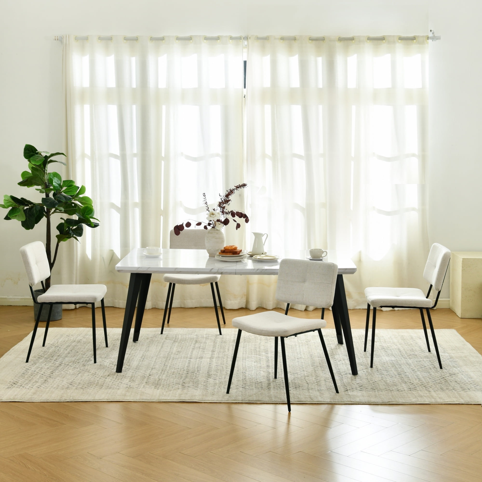 Homy Casa Set of 4 Restaurant Booth Seats, Beige - Walmart.com