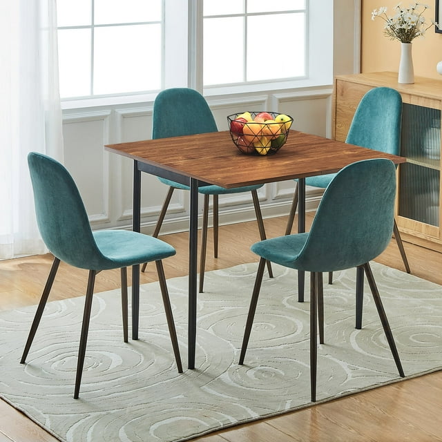 Homy Casa Upholstered Sturdy Dining Room Chairs, Set of 4, Green ...