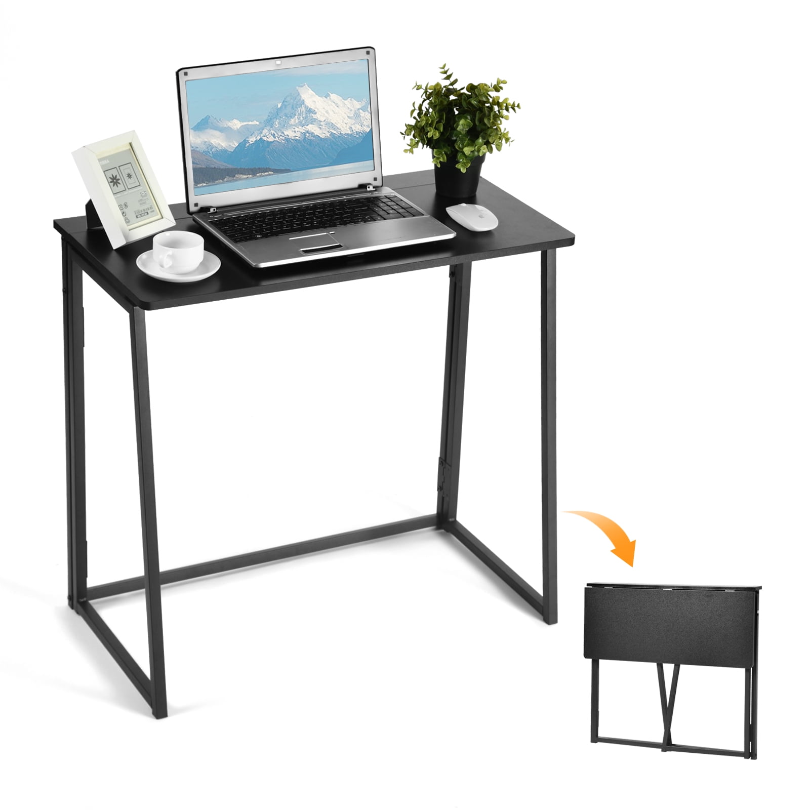 Homy Casa Folding Table, Portable Space-Saving Desk for Home, Apartment ...