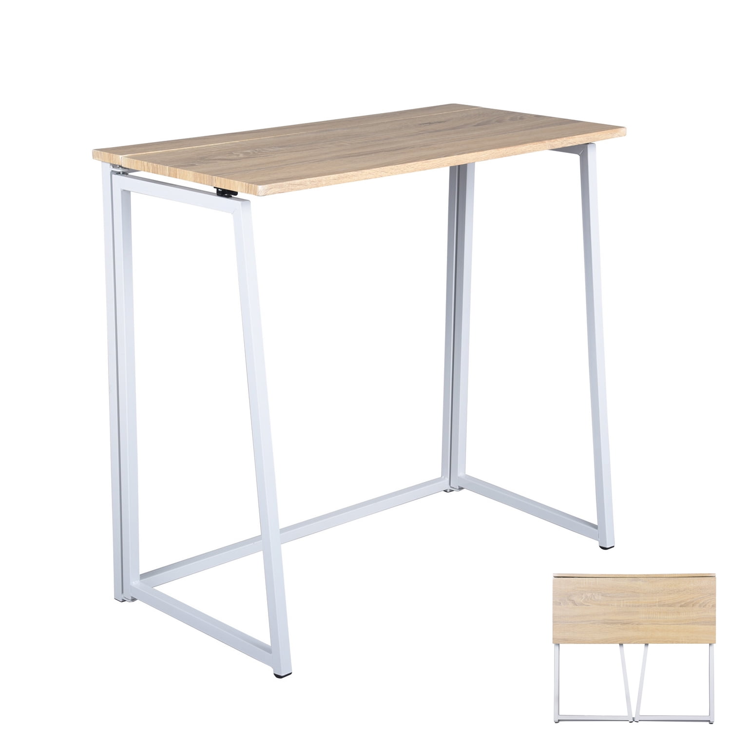 Homy Casa Small Folding Desk, 31.5 inch Space Saving Foldable Computer ...