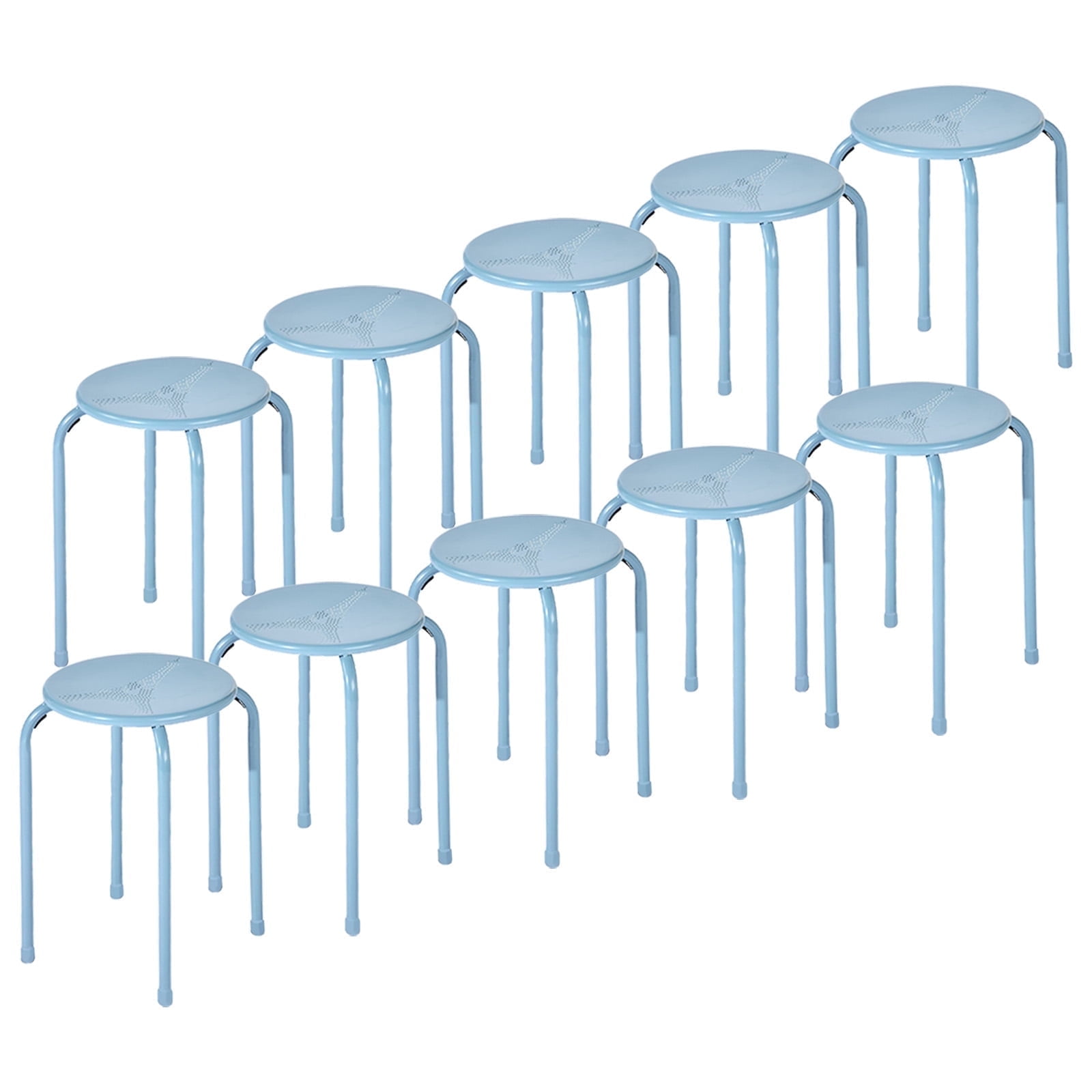 Homy Casa Stackable Stools Set of 10, 17.3" Backless Counter Chairs ...
