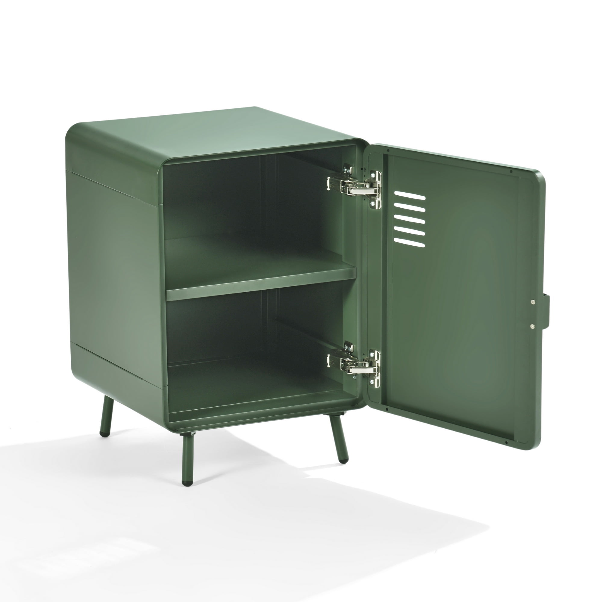 Homy Casa Storage Locker Nightstand with Shelves Metal End Table for ...