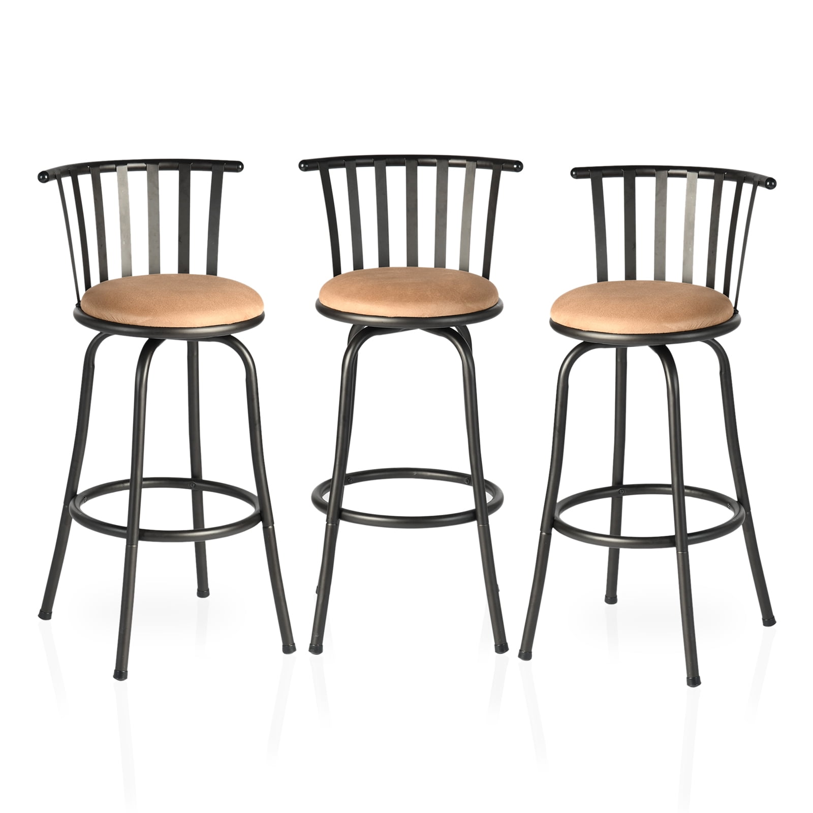 Homy Casa Swivel Bar Stools Set of 3, 29 inch Bar Height Modern ...