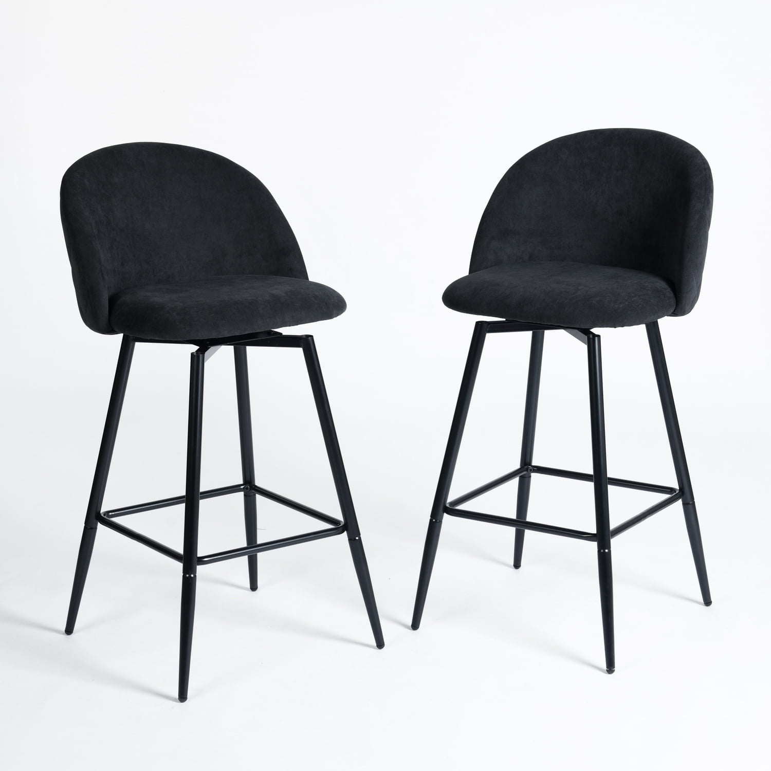 Homy Casa Swivel Counter Height Bar Stools Set of 2, 26-inch Countertop ...