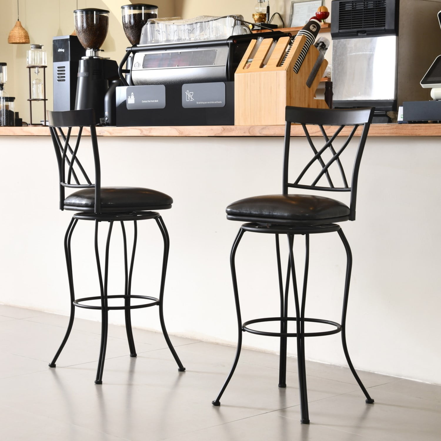 Homy Casa Swivel Game Room Bar Stools Set of 2, 30" Seat Height ...