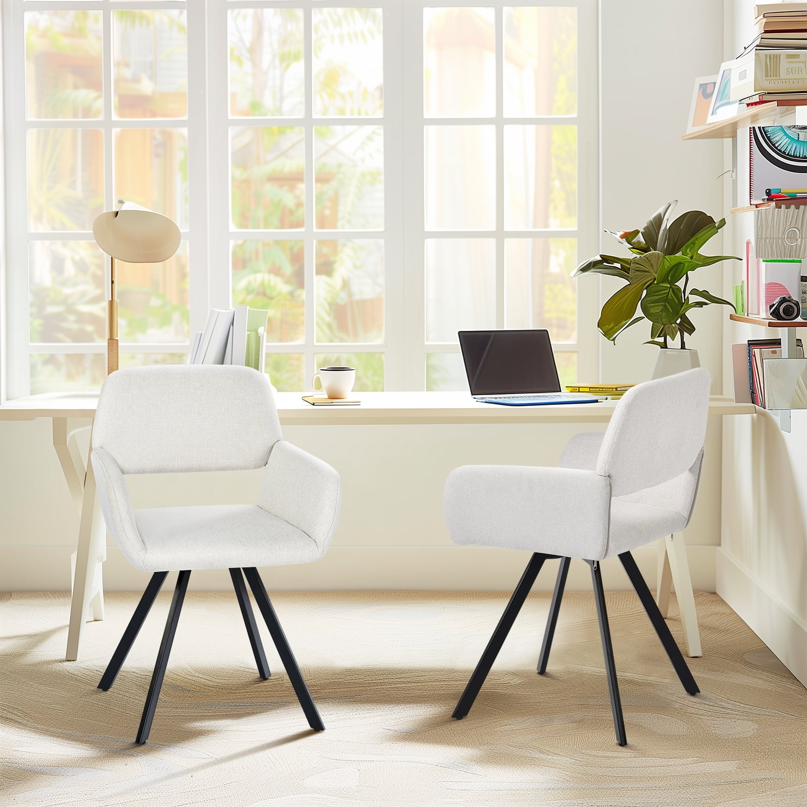 Free Shipping! Homy Casa Swivel Office Desk Chair Set, Upholstered ...