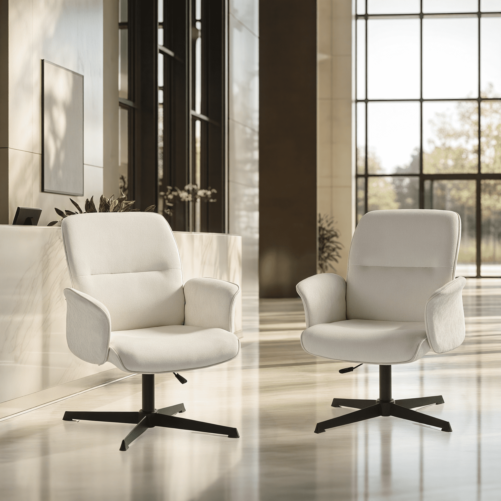 Homy Casa Swivel Reception Guest Chair Set of 2, Adjustable Height ...