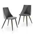 Homy Casa Set of 2 Gray Velvet Dining Chairs, Upholstered Kitchen ...