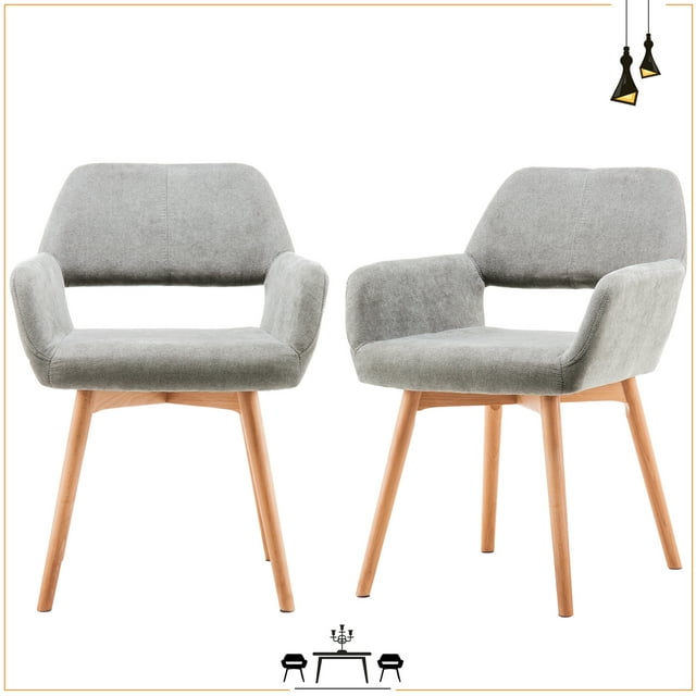 Homy Grigio Dining Chairs Set of 2, Grey Kitchen & Dining Room Chairs ...