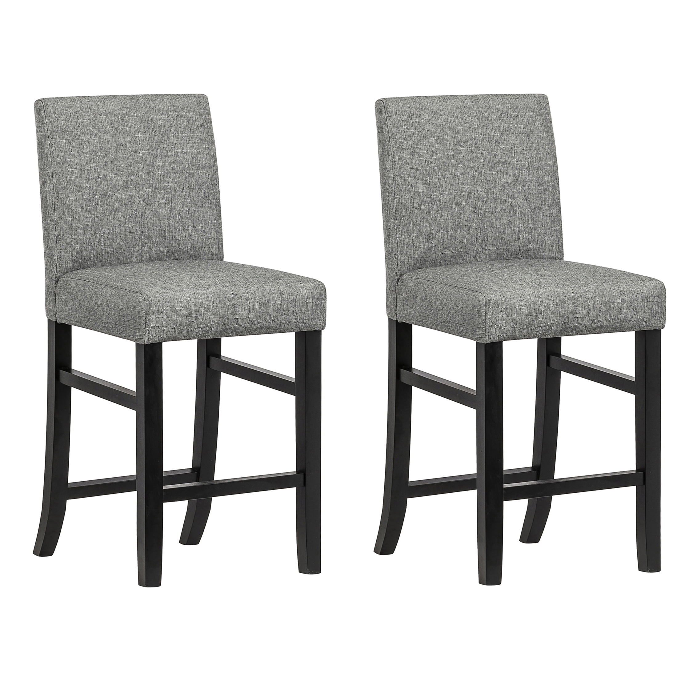 Homy Grigio Gray Fabric Modern Upholstered 24 inch Bar Stools with Full ...