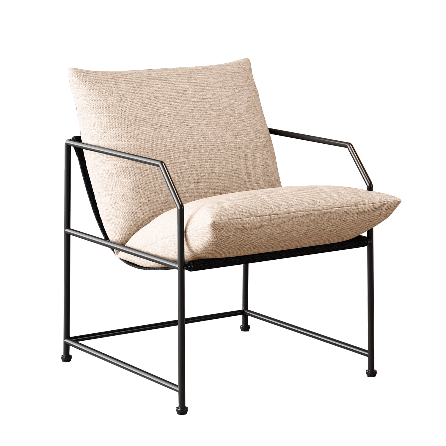 Homy Grigio Sling Accent Chair Mid Century Modern Arm Chair with Metal ...
